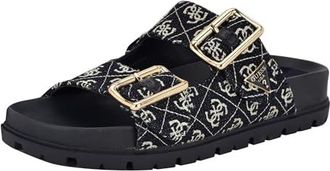 Guess Femme Fasten Sandale, Logo Bleu fonc&eacute; Blanc 400, 41 EU