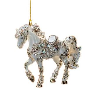 Generic D&eacute;coration de No&euml;l 2025 en forme de cheval en acrylique, boule sur le th&egrave;me &eacute;questre, cadeau festif pour les amateurs de chevaux, pour sapin de No&euml;l, 