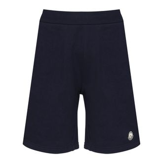 Moncler Baumwoll-Shorts mit Kordelzug und Rei&szlig;verschluss - - Shorts - Herren - Blau - S