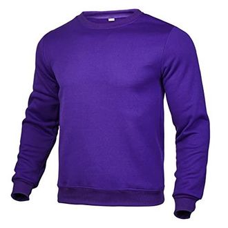 Generic Sweatshirts pour hommes sans capuche | Sweatshirts pour hommes de couleur unie pour le gym, &agrave; col rond, manches longues, v&ecirc;tements d&eacute;contract&eacute;s durabl