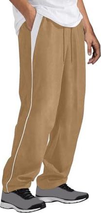 Generic Pantalon de jogging tendance coupe droite pour les sorties et les soir&eacute;es - Taille &eacute;lastique - Bas doux et confortable, kaki, XXL