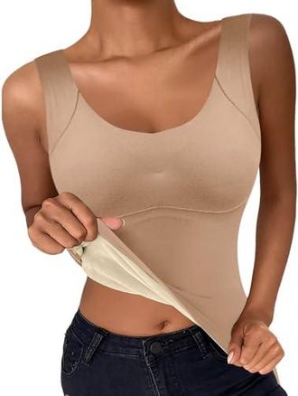 Generic Chemise thermique pour fille - D&eacute;bardeurs doubl&eacute;s - Couche de base pour temps froid - Chemises thermiques longues en soie - Sous-v&ecirc;tements thermiques 