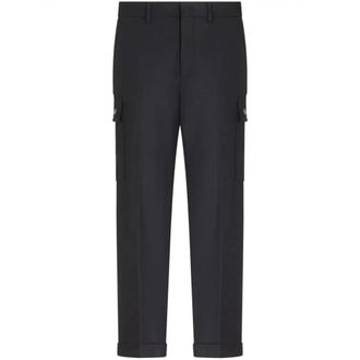 Etro Blaue Wollhose mit verdecktem Verschluss - - Trousers - Herren - Blau - S