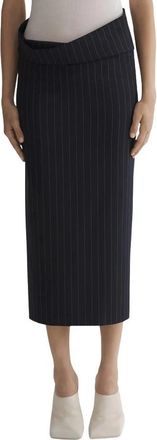 MUGLER Gestreifter Schlitzrock - - Skirts - Damen - Schwarzk - S
