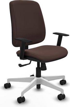 Piqueras y Crespo Hocharbeitsstuhl Alares mit 1D-Armlehnen, ausgestattet mit 4 Positionen und injiziertem Schaum. Mit Rollen von 65 mm Nylon, Dunkelbraun