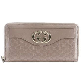 Gucci Pre-owned Interlocking G Shima Leather Long Wallet - Femme - Pre-owned - Rose - Taille: ONE Size
