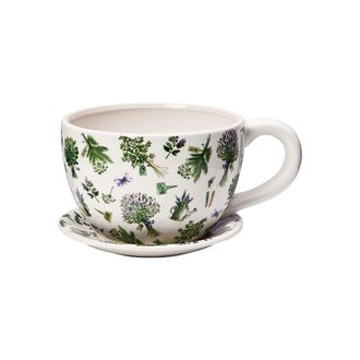 Butlers Blumentopf XXL | Pflanzgef&auml;&szlig; mit Untertasse L30 x B23 x H15 cm -Plant A Cup- Gro&szlig;er Pflanztopf mit Unterteller aus Keramik als Kr&auml;utertopf in K&uuml;che & 