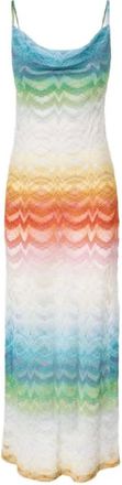 Missoni Femme, Robes, Multicolore, Taille: 38 FR Longue robe de plage en viscose lam&eacute;e ombr&eacute;e