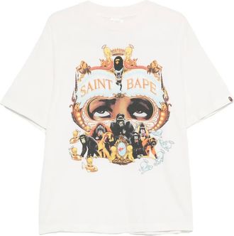 Saint Mxxxxxx x A BATHING APE Generation t-shirt à imprimé graphique - Blanc