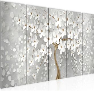 Runa Art Bild Blumen Wandbilder auf Vlies Leinwand 5 Teilig Wanddekoration Wohnzimmer Schlafzimmer 039756a