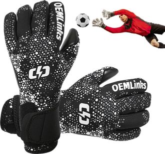 Generic Torwarthandschuhe - Dickes elastisches Armband Hohe Griffleistung rutschfest | Fu&szlig;ballhandschuhe Mit Fingerschutz - Geeignet F&uuml;r Alle Kinder, M&auml;dchen,