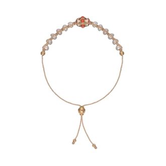 Doroth&eacute;e Sausset Orishas Armband mit rotem und wei&szlig;em Emaillelement - - Accessories - Damen - Beige - ONE SIZE