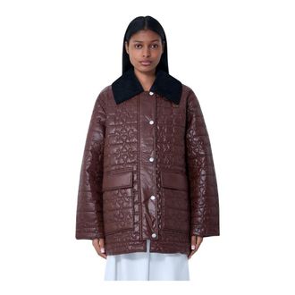 Ganni Femme, Vestes, Brun, Taille: 42/44 FR Veste matelass&eacute;e