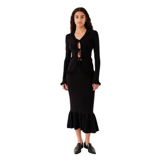 Designers Remix Collection Femme, Blouses et Chemises, Noir, Taille: 40 FR Taliana Rib Flare Blouse