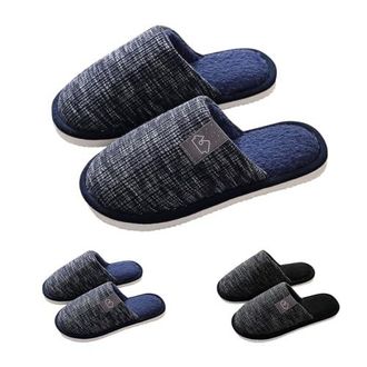 Generic Pantoufles chaudes en coton pour homme - Mousse &agrave; m&eacute;moire de forme - Couleur unie - Bout ferm&eacute; - Antid&eacute;rapantes - Int&eacute;rieur et ext&eacute;rieur - Doublure en