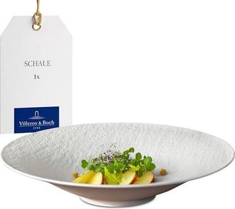 Villeroy & Boch Villeroy und Boch Manufacture Rock Blanc Schale, 28,7 cm, Premium Porzellan, Weiß