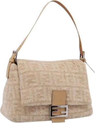Fendi Sac bandouli&egrave;re vintage en laine Pre-owned - Femme - Pre-owned - Beige - Taille: ONE Size