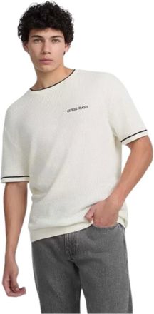 Guess Homme, Pulls, Blanc, Taille: S T-shirt Pull Ras du Cou