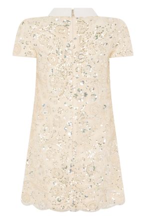 Self Portrait Sequin-Embellished Lace Dress - Cream