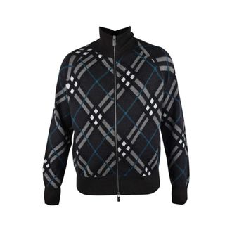 Burberry Homme, Sweatshirts et sweats &agrave; capuche, Brun, Taille: L Cardigan zipp&eacute; en laine