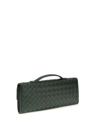 Bottega Veneta Womens Handbag Andiamo Lambskin Alpi Green-Muse Br Leather Make Up Bags
