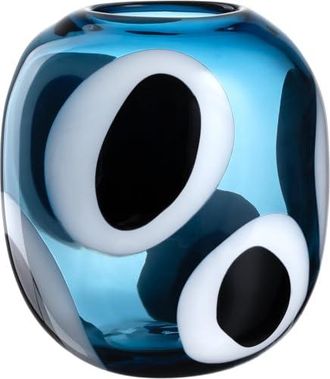 Leonardo OCCHI BLU Vase - handgemachtes Kunstwerk voller Leidenschaft - Elegante Blumenvase - einzigartige Schönheit - Kunst für Zuhause - Höhe 21 cm - blau - 