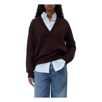 Closed Pull &agrave; col en V - Femme - Pulls - Brun - Taille: 36 FR