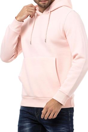 Cipo & Baxx Herren Hoodie Sweatshirt CL557 Rosa - Stylischer Pullover im Casual Streetwear Look mit Kapuze & K&auml;ngurutasche - Bequemes Oberteil f&uuml;r Alltag & Freize