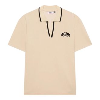 GCDS Polo-Shirt mit Kontraststreifen - - Tops - Herren - Wei&szlig; - 2XL