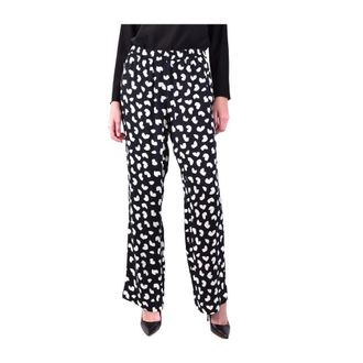 Michael Kors Blumenmuster Damen Hose Schwarz - - Trousers - Damen - Schwarzk - L
