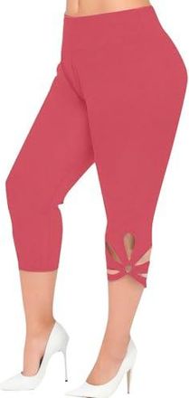 Generic Legging de sport pour femme, taille &eacute;lastique, taille d&eacute;contract&eacute;e, pantalon solide, mode creuse 2026, rose, 4XL