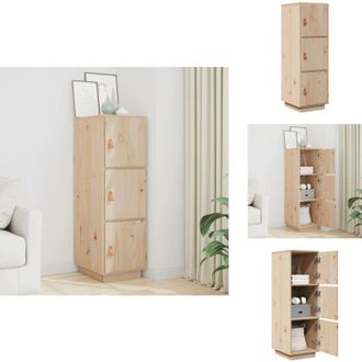 vidaXL Buffet haut 34x40x108,5 cm Bois massif de pin - Buffet - Meuble De Rangement - Commode - Bois Massif - Pin