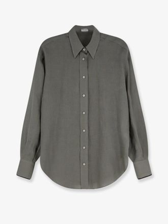 Brunello Cucinelli Linen shirt with Monili detail - BRUNELLO CUCINELLI - gender_Woman
