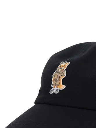Maison Kitsun&eacute; Embroidered Fox Baseball Cap - Black