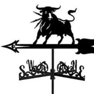 Generic Wetterfahne Aus Schwarzem Metall, Windrichtungsanzeiger f&uuml;R Schuppen, Garten, Terrasse, Dekoration, Windrichtungsanzeiger f&uuml;R Den Au&szlig;Enbereich(A8)