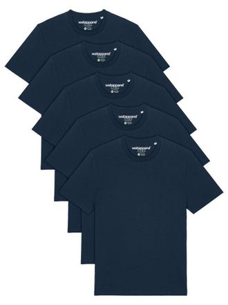 wat? Apparel T-Shirt 5er Multipack Bio Basic T-Shirt French Navy