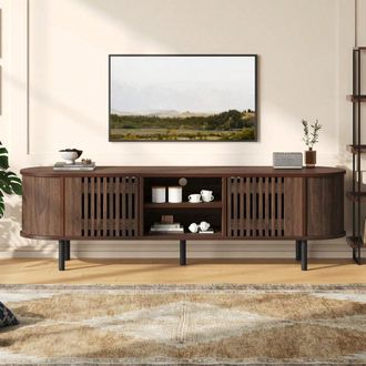 Generic Lowboard TV-St&auml;nder 160x40x47 cm - 2 T&uuml;ren mit durchbrochenem Holzmuster - Stabile Struktur mit f&uuml;nf F&uuml;&szlig;en - Kann TV bis zu 65 Zoll (165 cm) unterst&uuml;t