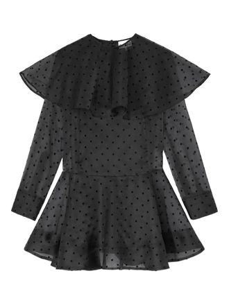 Ganni robe volant&eacute;e &agrave; pois - Noir