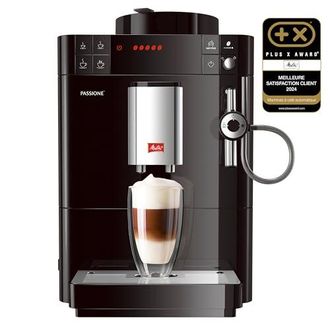 MELITTA Passione Noire, Machine à Café à Grains avec Broyeur et Auto-Cappuccinatore, Expresso, Automatique, F53/0-102, 1450W