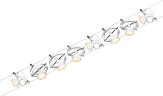 Paulmann 94492 CorDuo Seilsytem Set Cardan DC max. 8x7 Watt erweiterbar Weiß Drahtseil Metall GU5,3 ohne Leuchtmittel