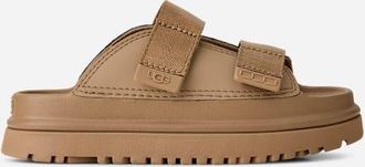 UGG GoldenGlow Slide f&uuml;r Kinder in Dark Sand, Gr&ouml;&szlig;e Synthetik