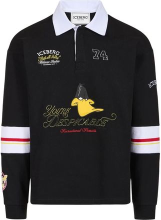 Iceberg Homme, Sweatshirts et sweats &agrave; capuche, Noir, Taille: 2XL Rugby Fit Cotton SweaT-shirt