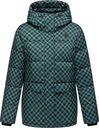 Ragwear Veste dhiver pour femmes, veste matelass&eacute;e chaude, imperm&eacute;able et coupe-vent avec motif &agrave; carreaux tendance et capuche Wikesh Print YOUMODO XS-6XL, Ve