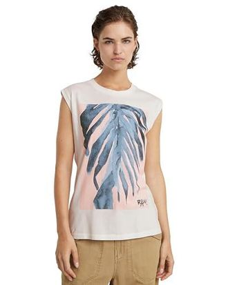 G-Star G-Star Femme Top AI Print Elasticated Waist, Gris (lt chalk D24672-4107-1284), M