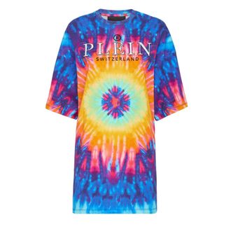 Philipp Plein T-Shirt Kleid Kurz Tie Dye - - Dresses - Damen - Mehrfarbig - S