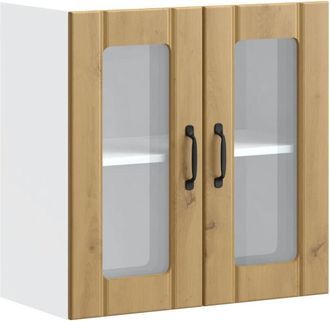 vidaXL Küchen-Hängeschrank mit Glastür Lucca Artisan-Eiche Holzwerkstoff Vidaxl