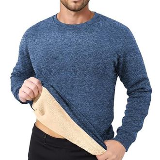 Generico Hommes Doubl&eacute; Sweat-shirt Confortables Polaire Pull Chaud Sans Capuche R&eacute;tro M&eacute;di&eacute;val Pull Mythologie M&eacute;di&eacute;vale Nordique Slim Fit Pull-over Convient p