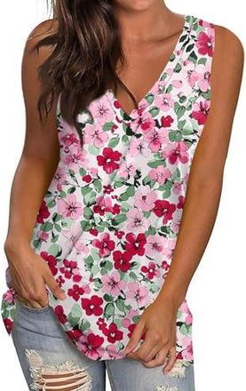 Generic Debardeur Femme Chic et &eacute;l&eacute;gant Chemisier sans Manche D&eacute;bardeur Top Ete Haut Chic et Elegant Caraco Vetement Femme Tee Shirt sans Manche Fluide Ample