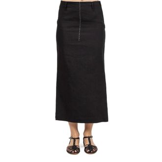 Tela Femme, Jupes, Noir, Taille: 42 FR Jupe Crayon en Crêpe de Jersey Noir