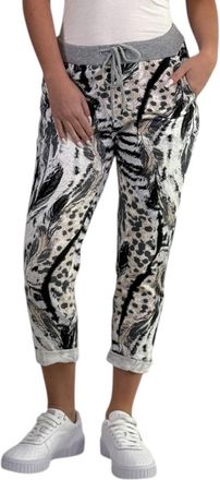 Mississhop 287 Damen Hose Cargohose Blumen Sweatpants Jogginghose Baumwolle Freizeithose Boyfriend Tierprint 289